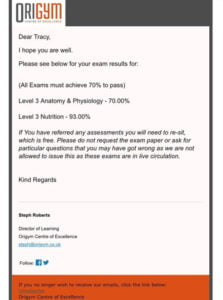 Origym E-Learning Personal Trainer Course - Tracy Kiss